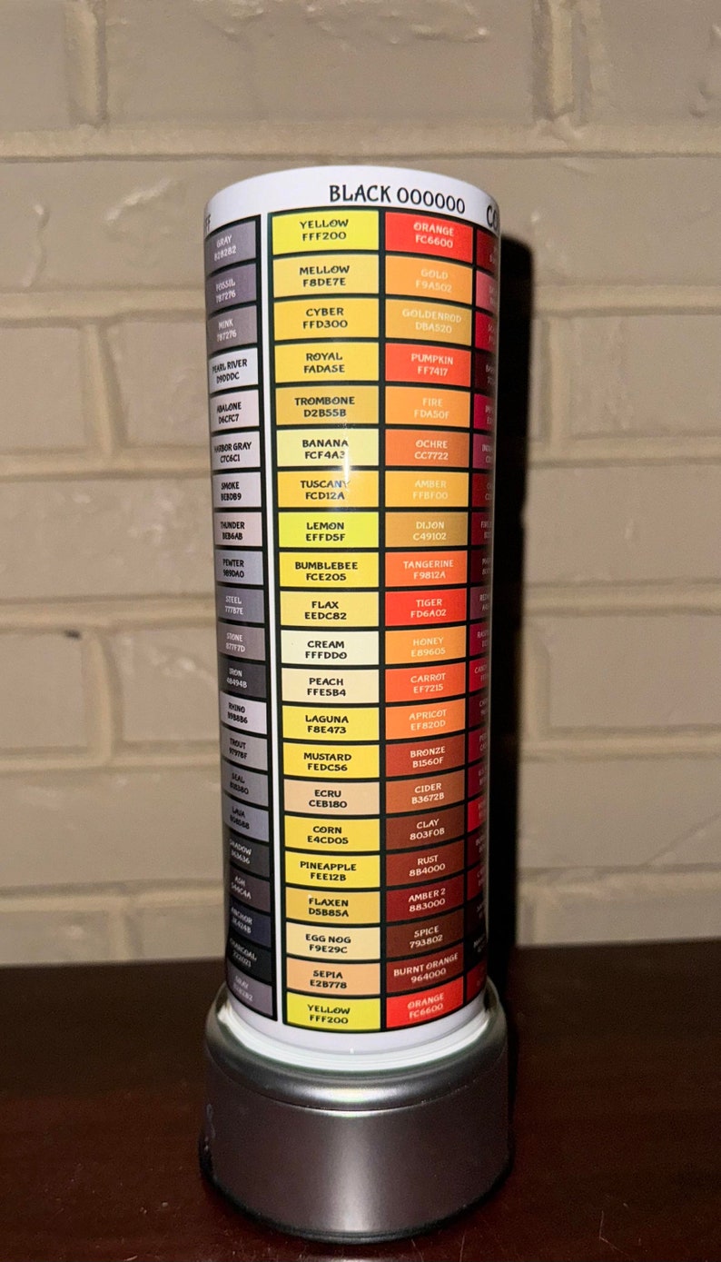 Color Chart Hex Code 20 Oz. Straight Tumbler Wrap, Vibrant, Digital ...