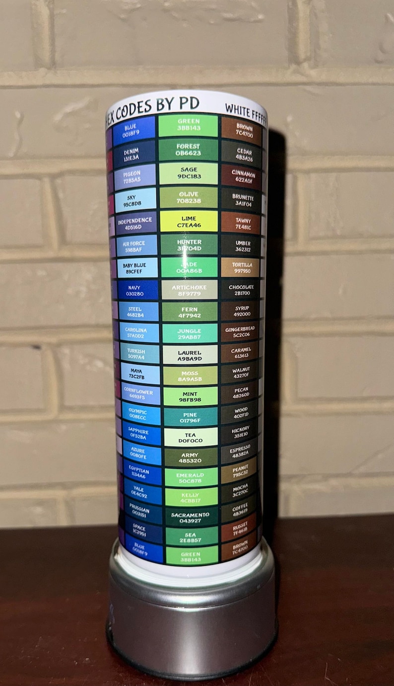 Color Chart Hex Code 20 Oz. Straight Tumbler Wrap, Vibrant, Digital ...