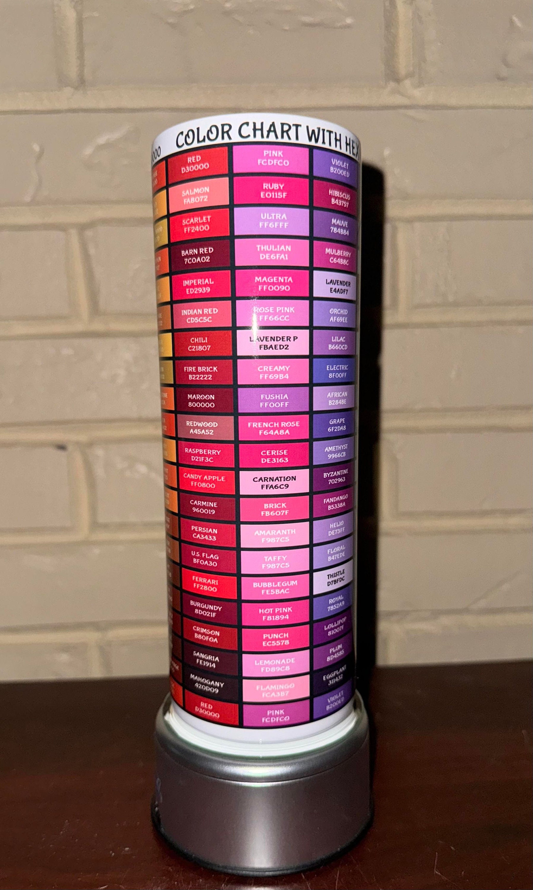 Color Chart Hex Code 20 Oz. Straight Tumbler Wrap, Vibrant, Digital ...