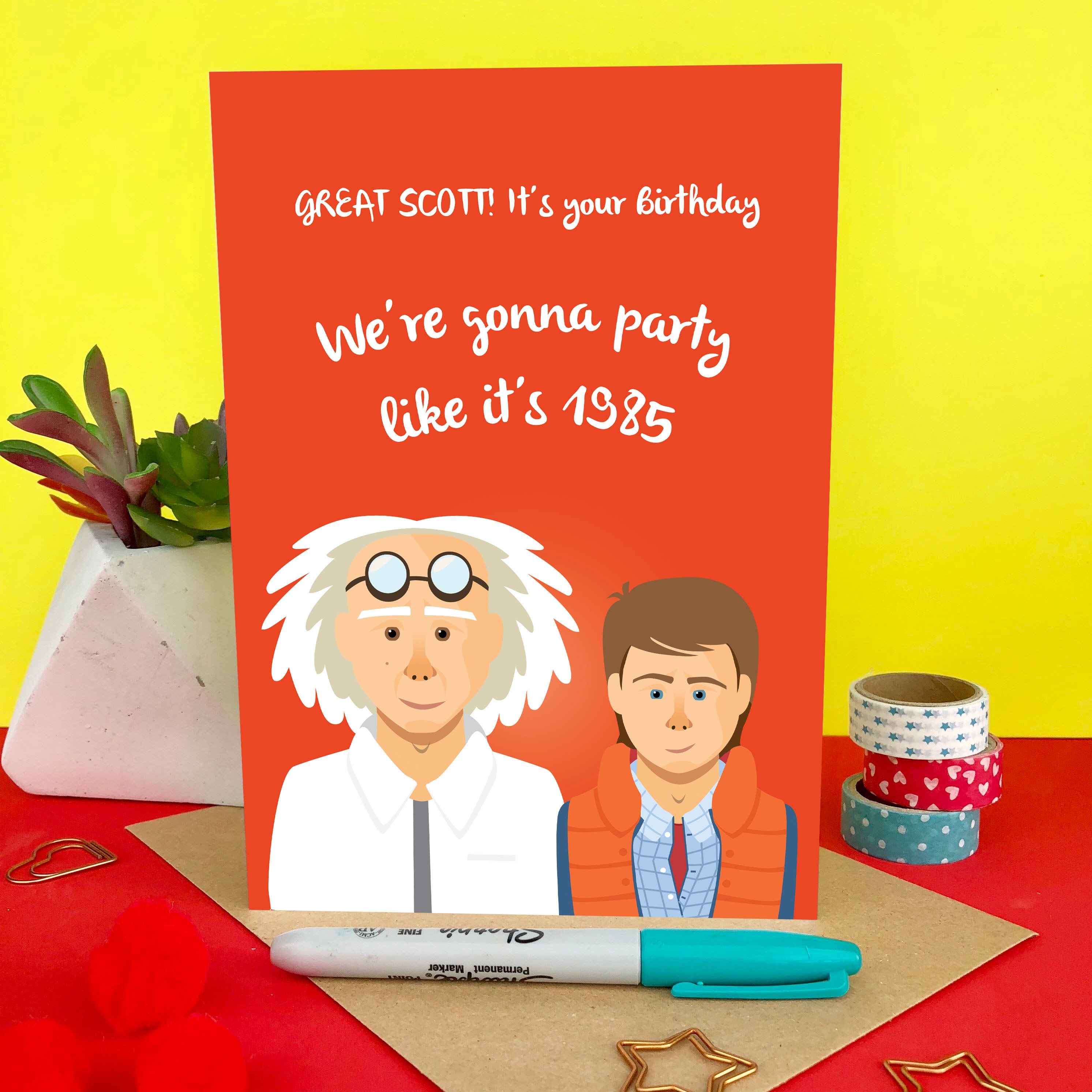 Back to the Future Birthday Card We're Gonna Party Like | Etsy