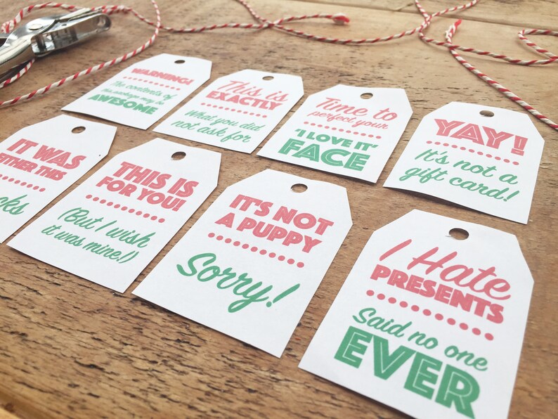 Printable Christmas Gift Tags 8 alternative christmas tags | Etsy