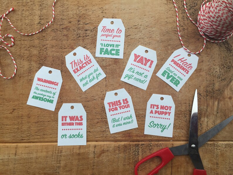 Printable Christmas Gift Tags 8 alternative christmas tags | Etsy