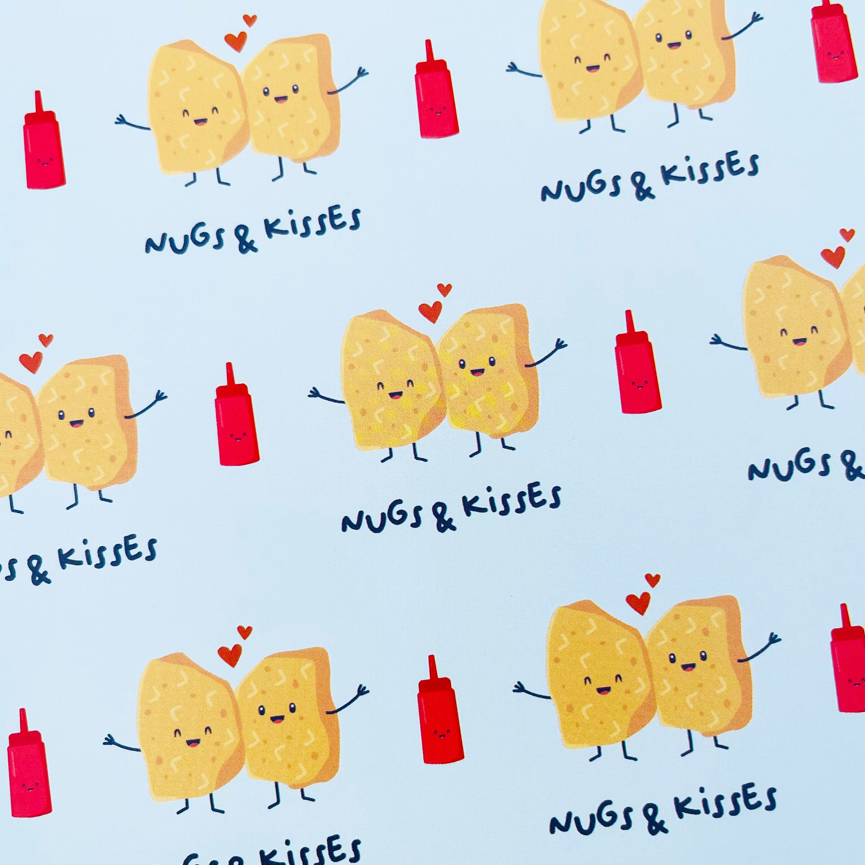 Chicken Nuggets Gift Wrap, Funny Nugs and Kisses Wrapping Paper - Etsy