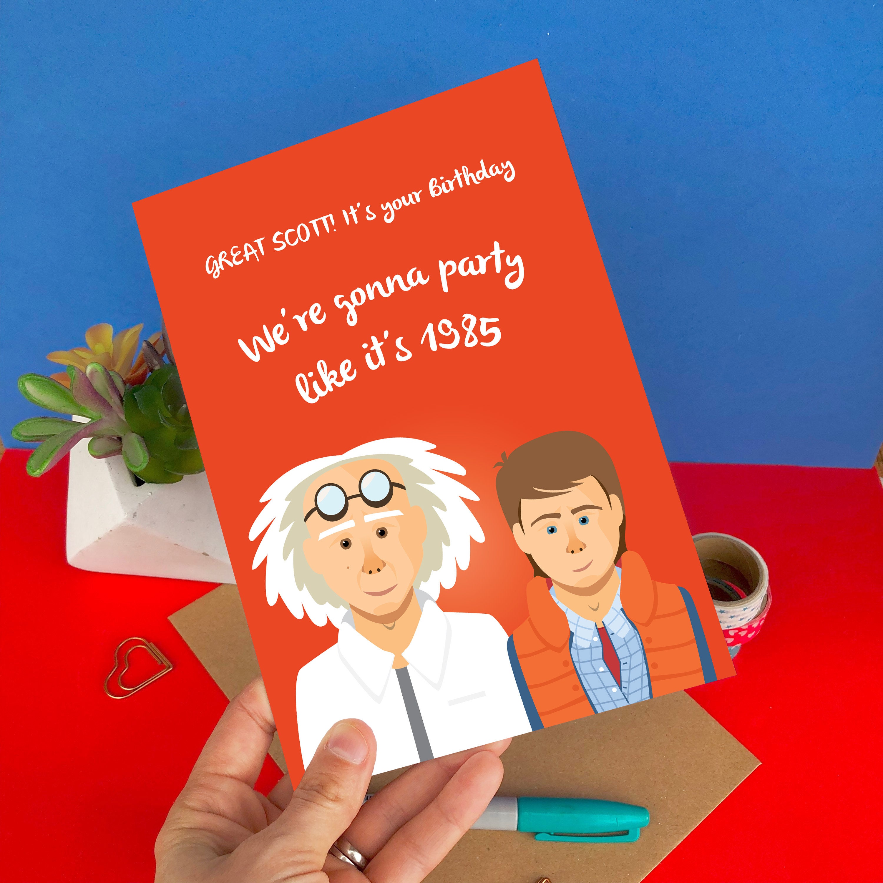Back to the Future Birthday Card We're Gonna Party Like | Etsy