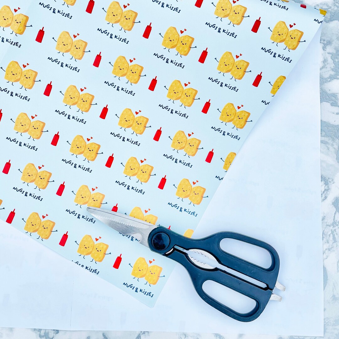 Chicken Nuggets Gift Wrap, Funny Nugs and Kisses Wrapping Paper - Etsy UK