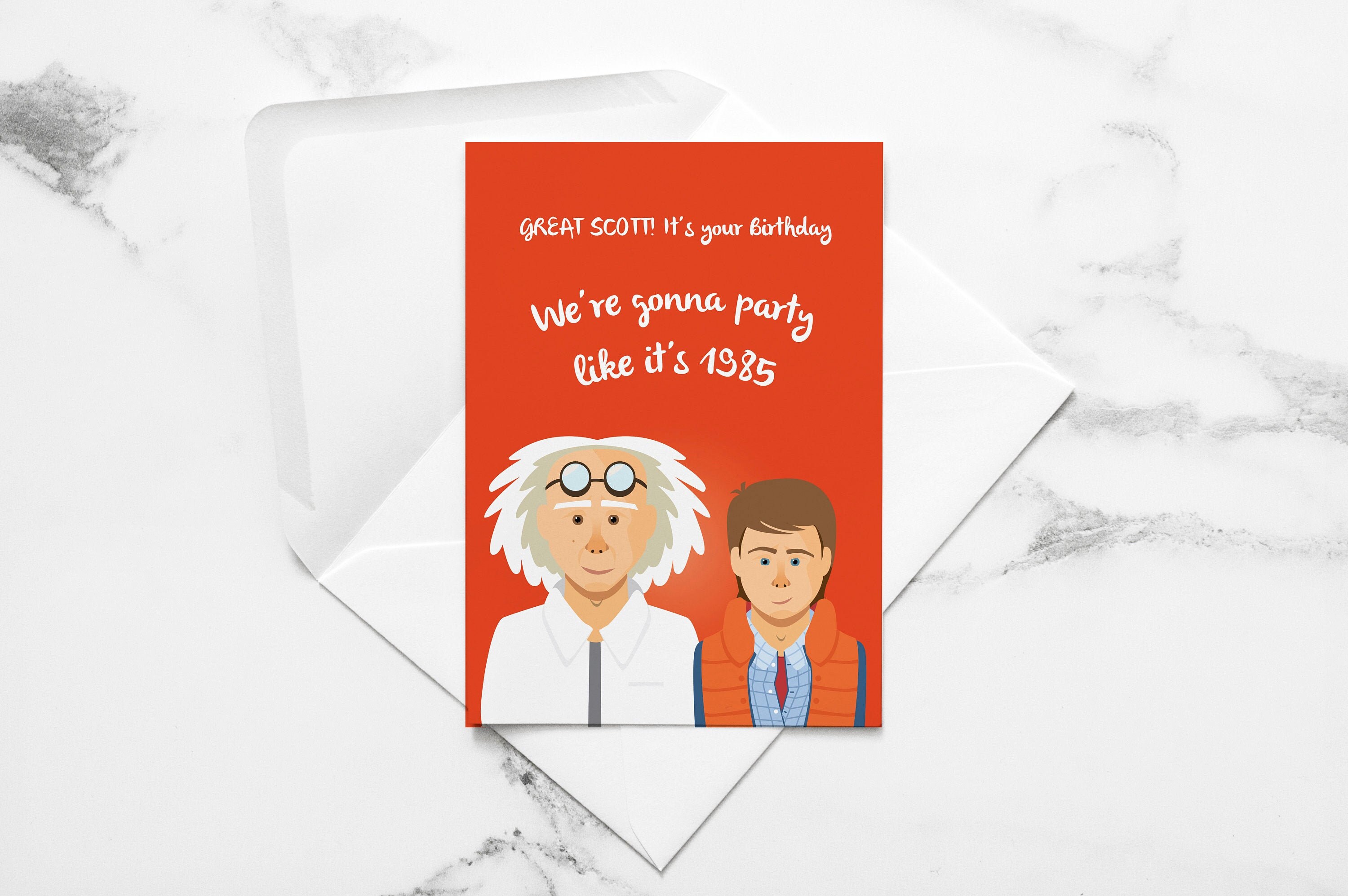 Back to the Future Birthday Card We're Gonna Party Like | Etsy