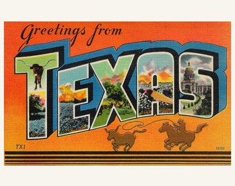 Texas postcards | Etsy