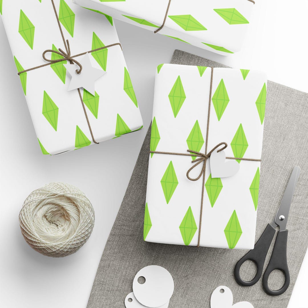 Gaming Wrapping Papers, Sims Plumbob Design - Perfect for Gamers ...