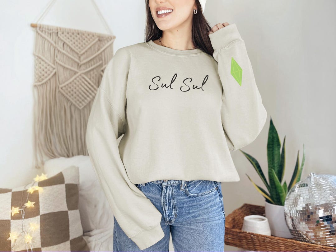 Sul Sul Sims Sweatshirt: Plumbob Sleeve, Cozy Gamer Pullover - Etsy