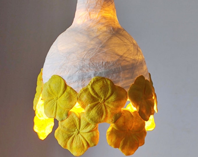 Paper Mache Pendant Lamp, Ceiling Lamp, Home Decor, Light Sculpture ...