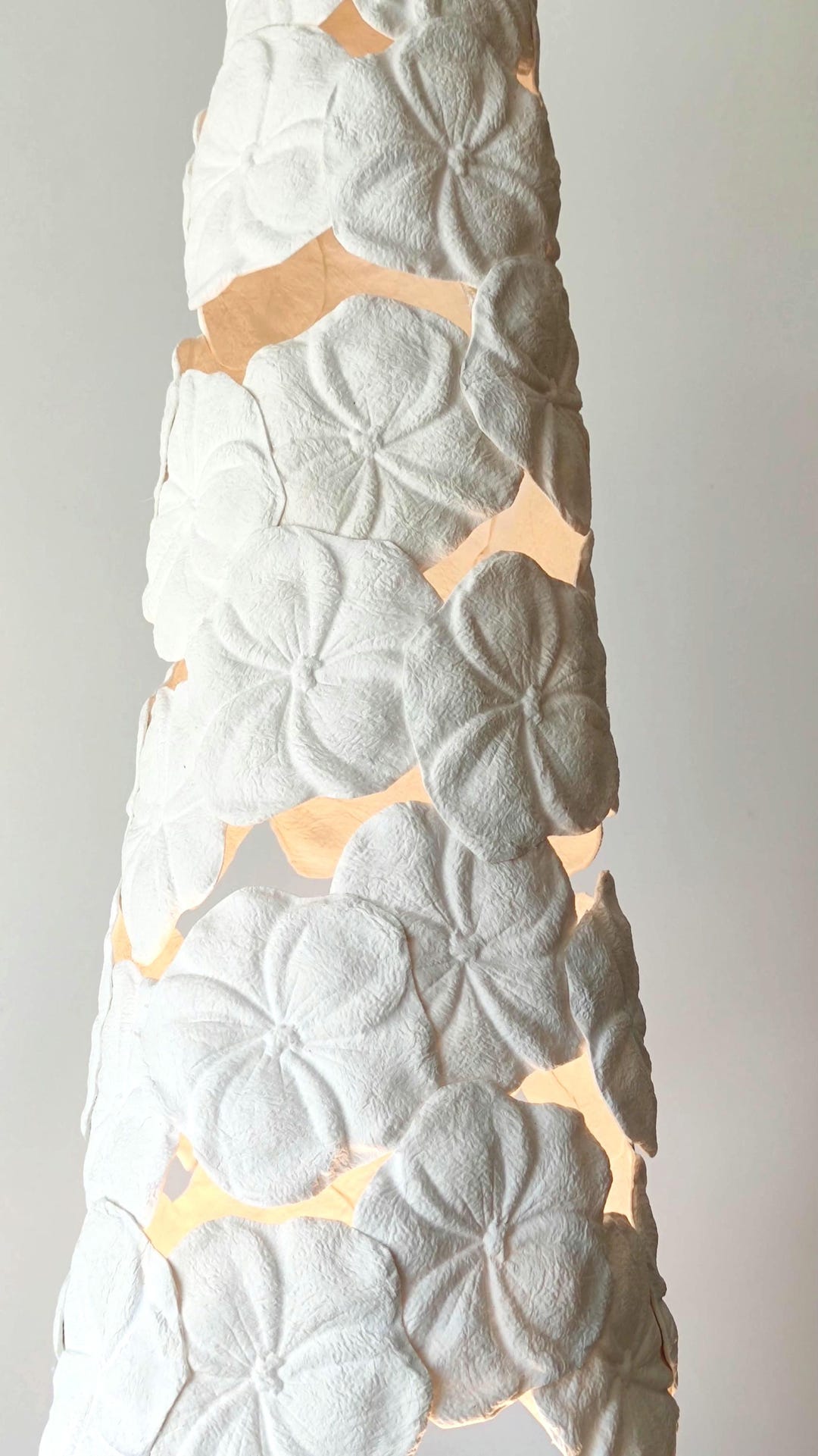 Paper Mache Pendant Lamp, Ceiling Light, Flowers Lamp, Home Decor ...