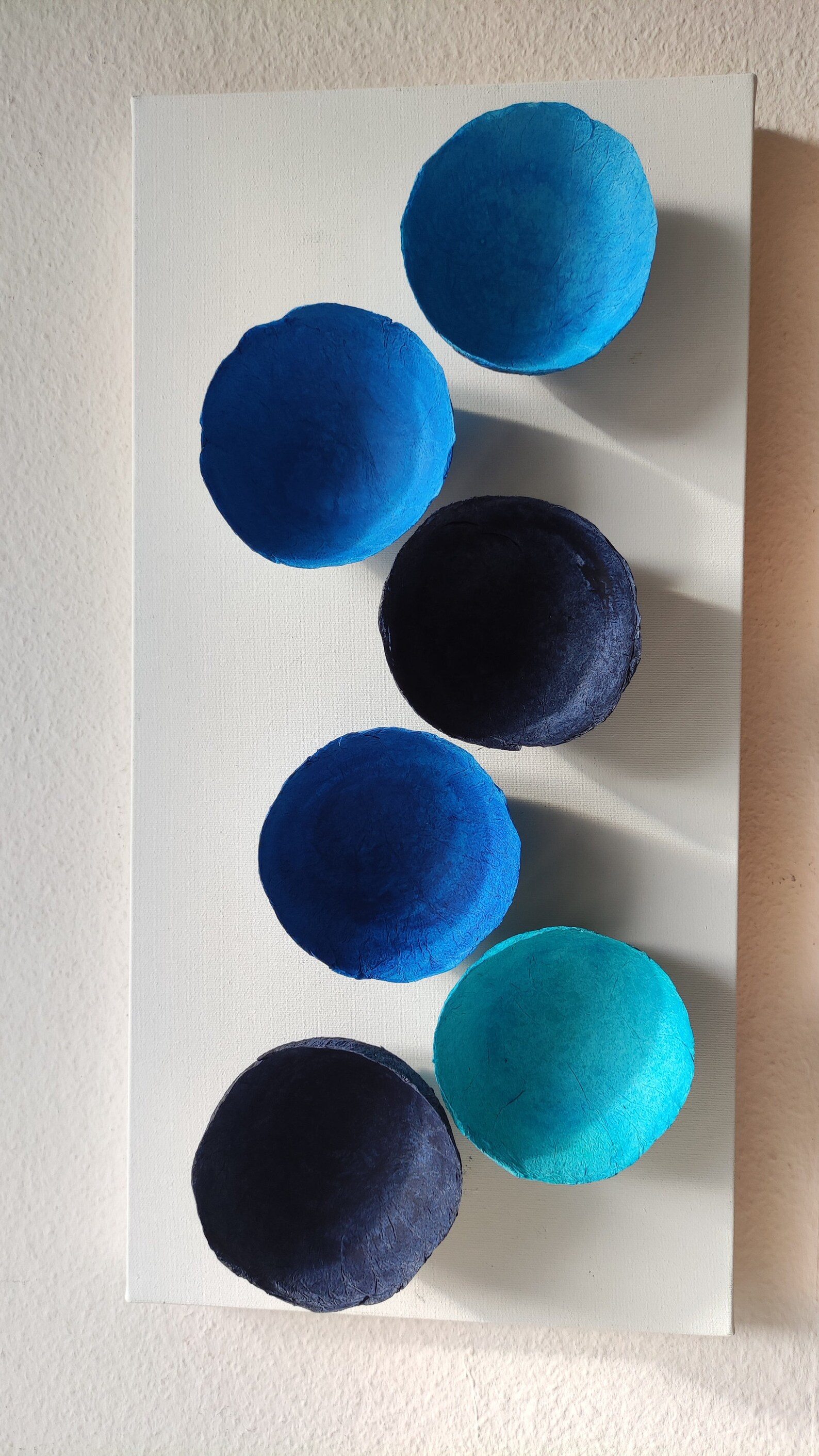 1 Blue Modern Panel Paper Mache 3D Wall Art Panel Wall - Etsy