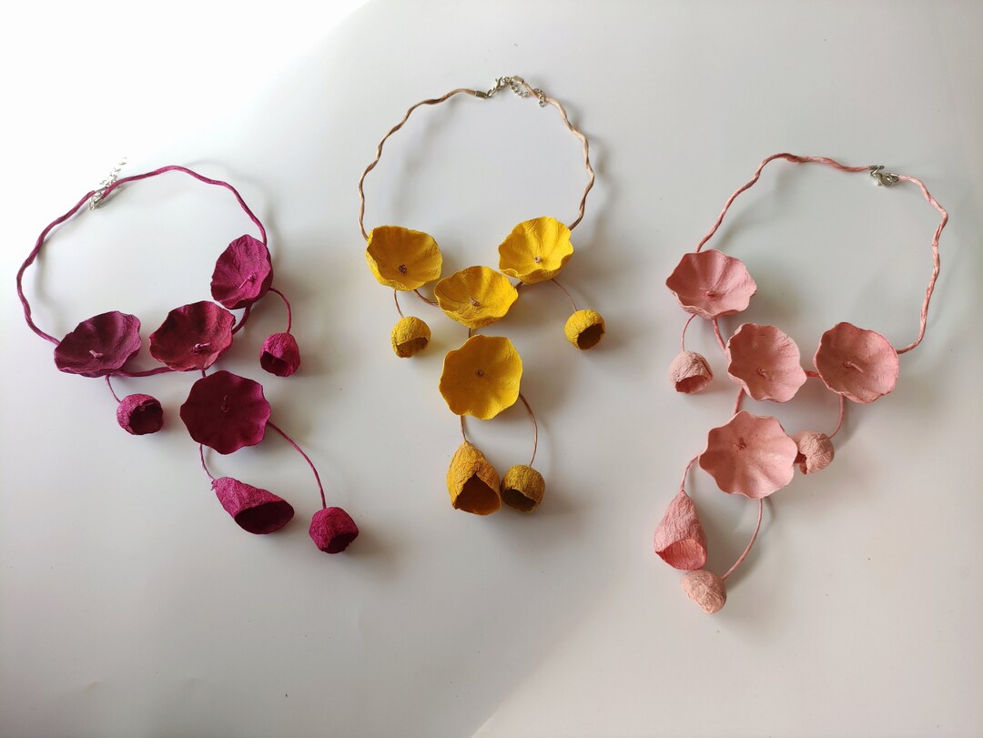 Contemporary Paper Jewelry Handmade Necklace Gift for Her - Etsy