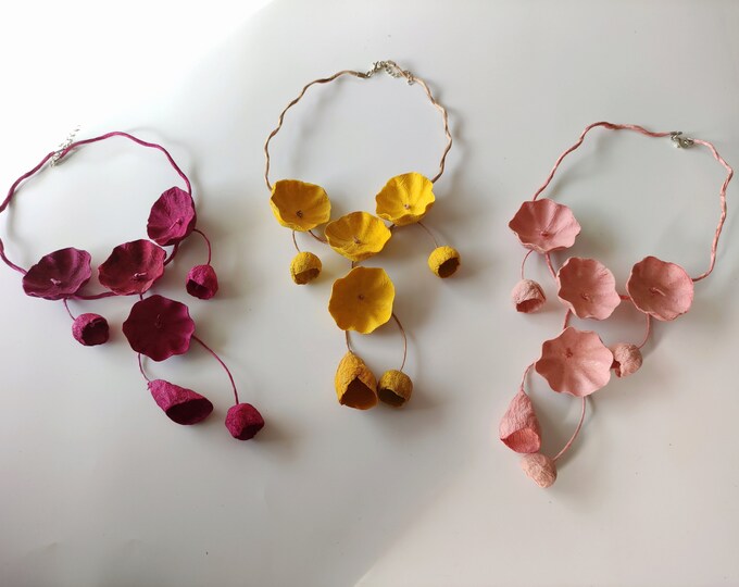 Contemporary Paper Jewelry, Handmade Necklace, Gift for Her, 1st ...
