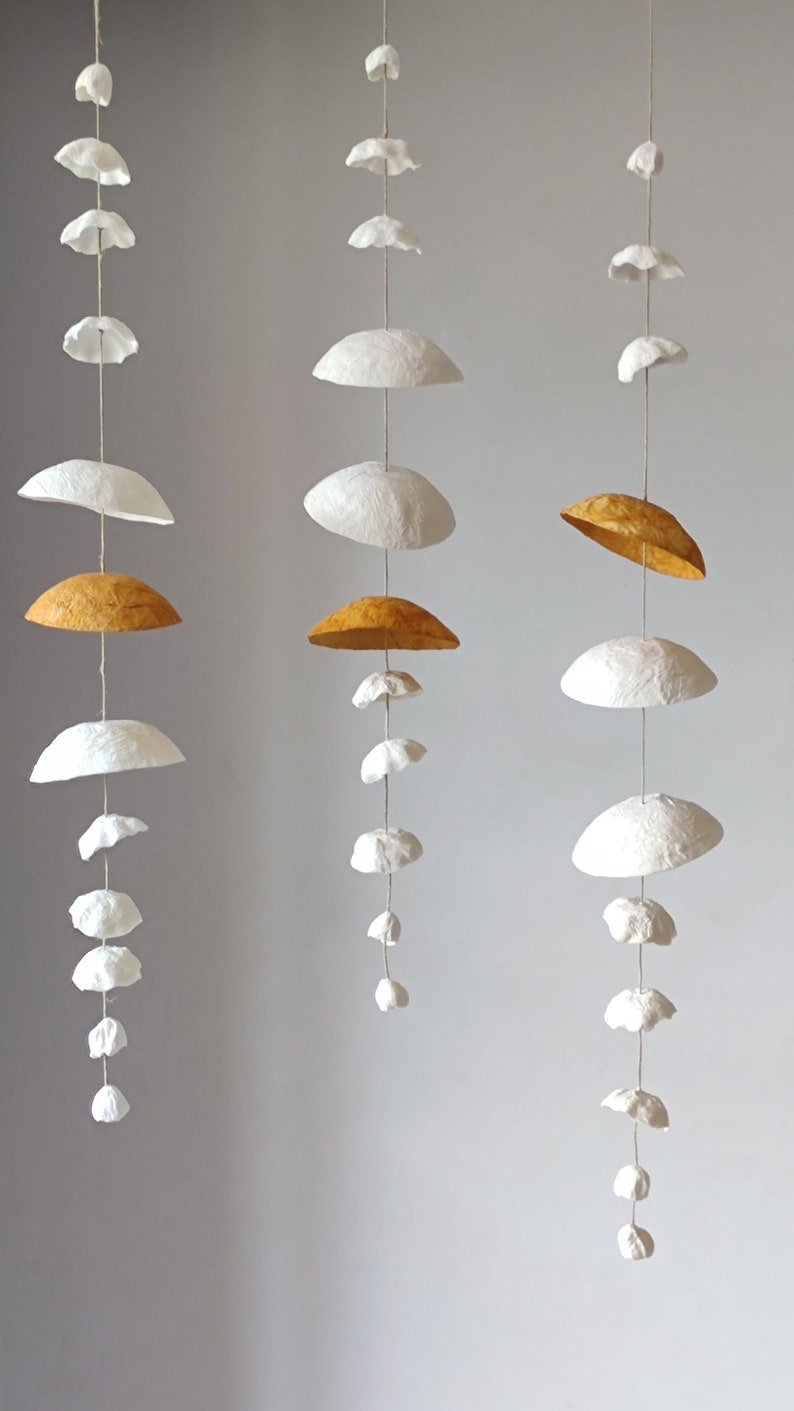 White Gold Paper Mache Wall Decoration Contemporary Garlands - Etsy