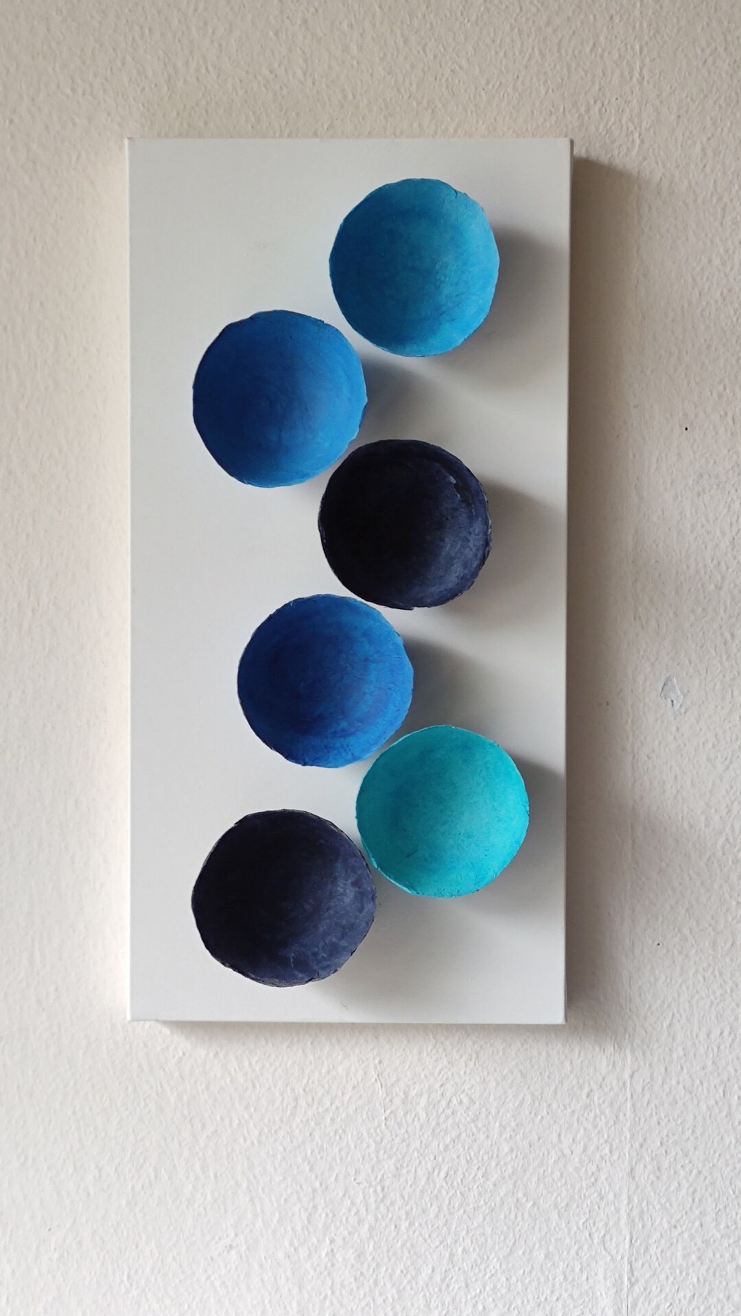 1 Blue Modern Panel Paper Mache 3D Wall Art Panel Wall - Etsy
