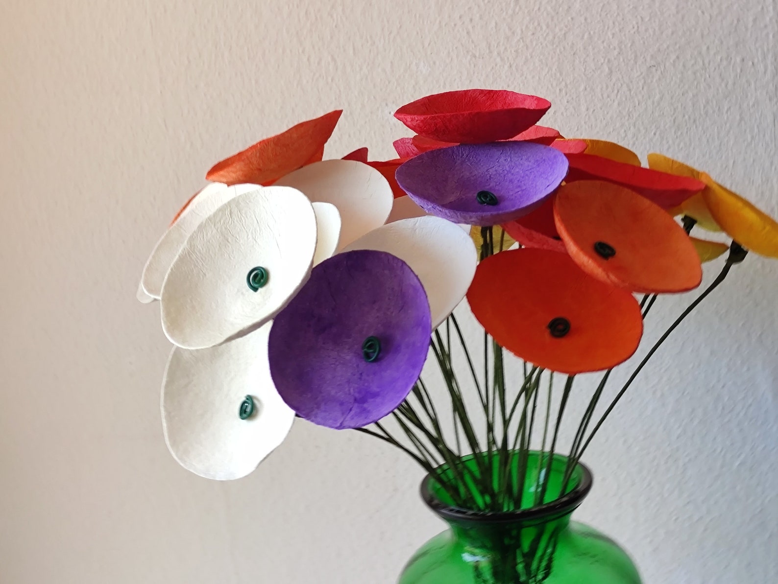 Long Stem Papier Mache' Flowers Flower Arrangement Home - Etsy