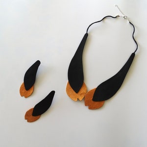 Contemporary Jewelry Set , Paper Necklace and Earrings, Art Deco ...