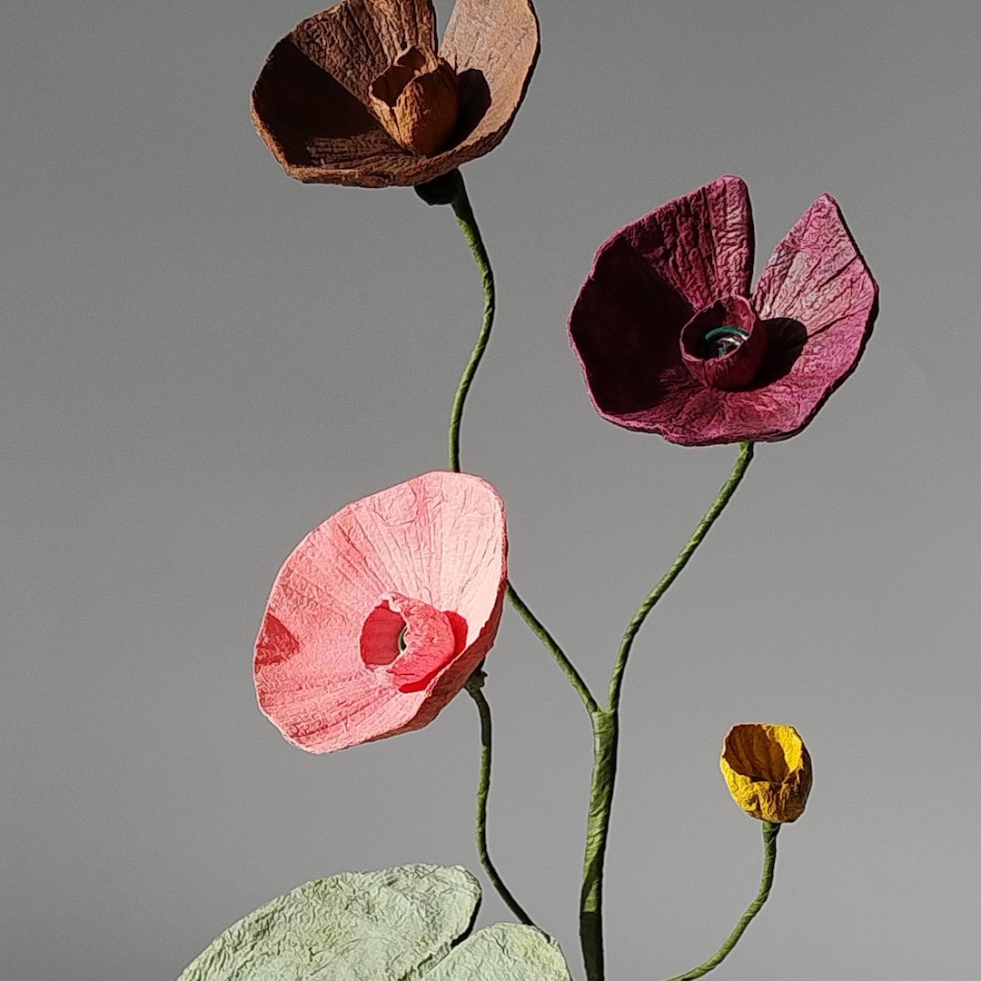 Paper Mache Flowers Composition, Paper Mache Flowers Branch, Table ...