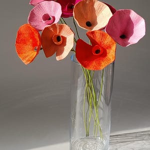 10 Long Stem Papier Mache' Flowers, Flower Arrangement, Home Decoration ...