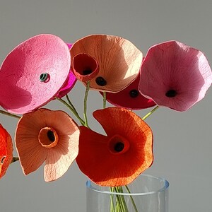 10 Long Stem Papier Mache' Flowers, Flower Arrangement, Home Decoration ...