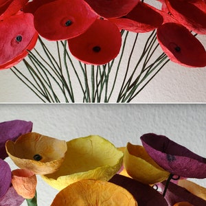 Long Stem Papier Mache' Flower, Flower Arrangement, Home Decoration ...