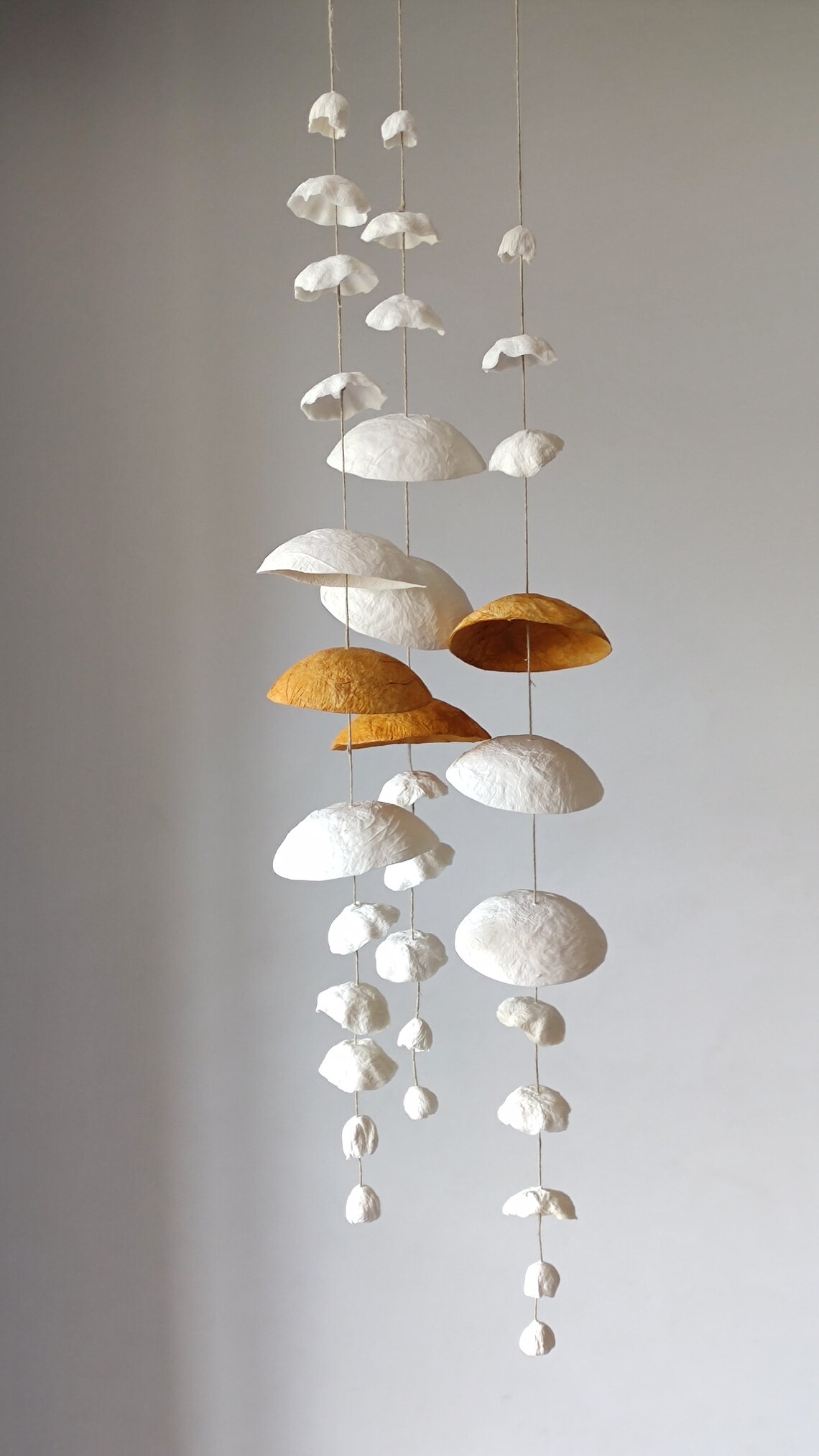 White Gold Paper Mache Wall Decoration Contemporary Garlands - Etsy
