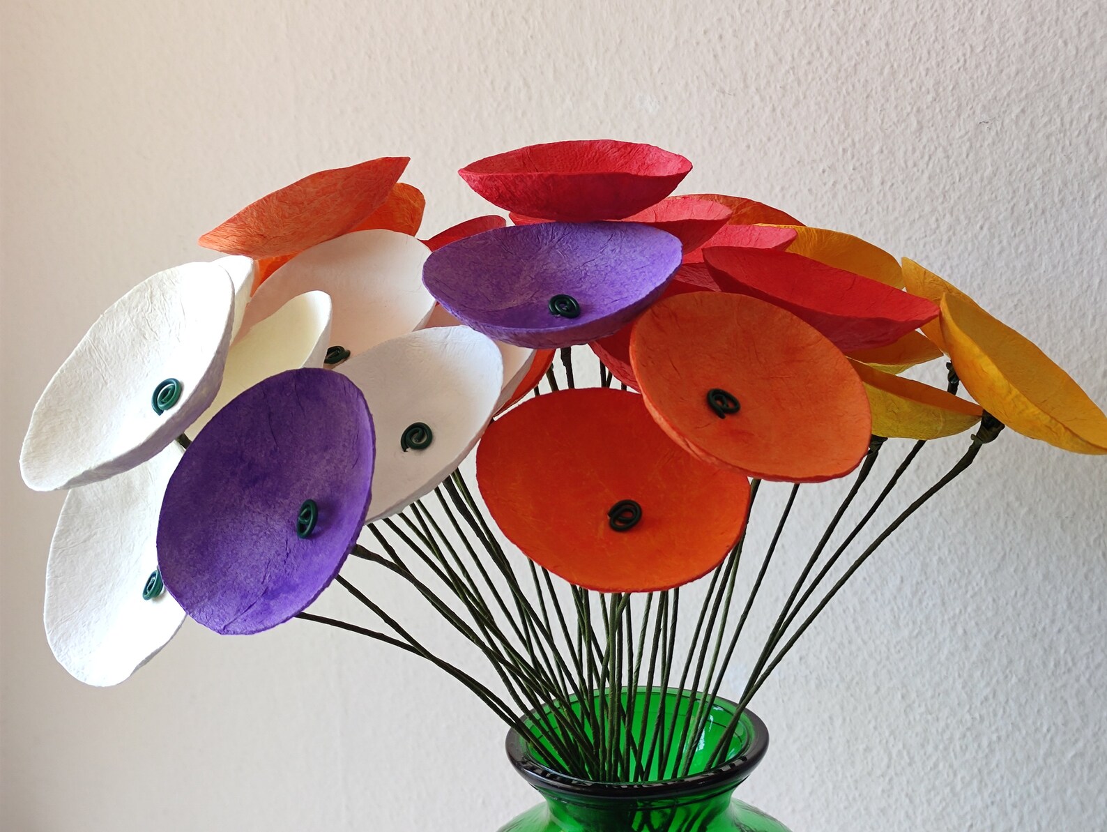 Long Stem Papier Mache' Flowers Flower Arrangement Home - Etsy