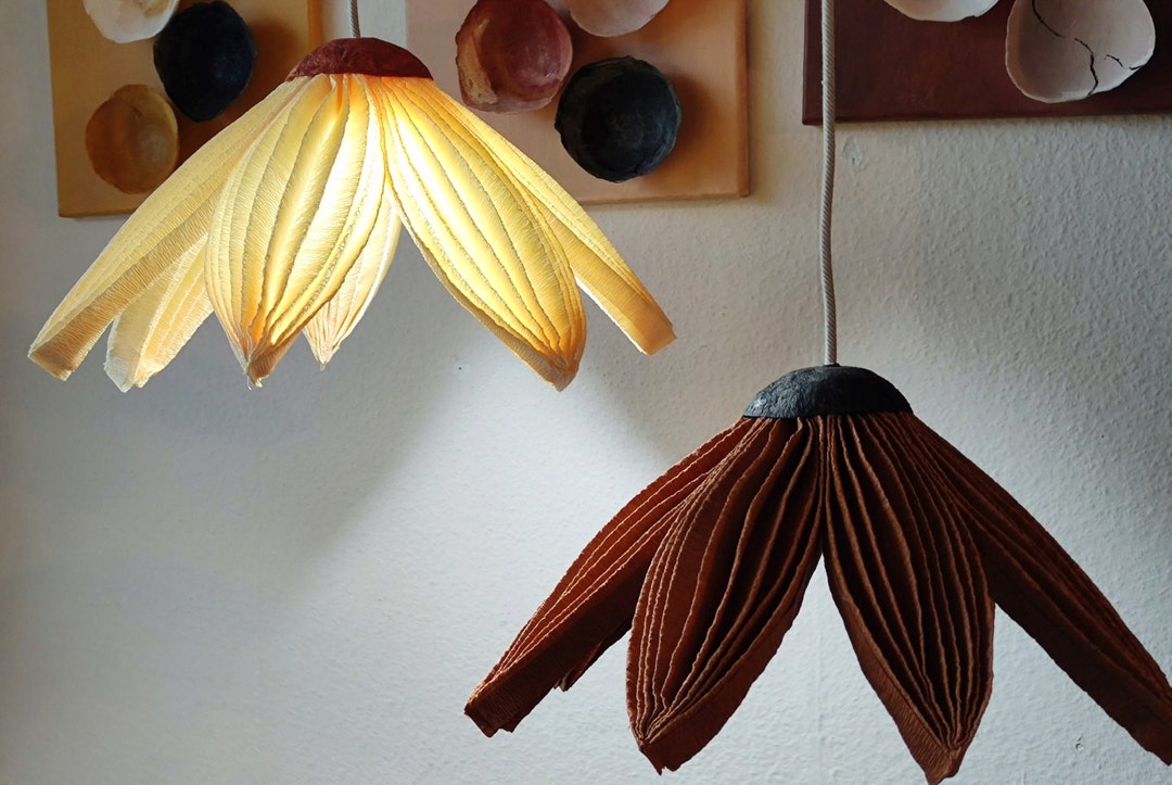 Plissé Paper Pendant Lamp, Ceiling Light , Home Decor, Light Sculptur ...