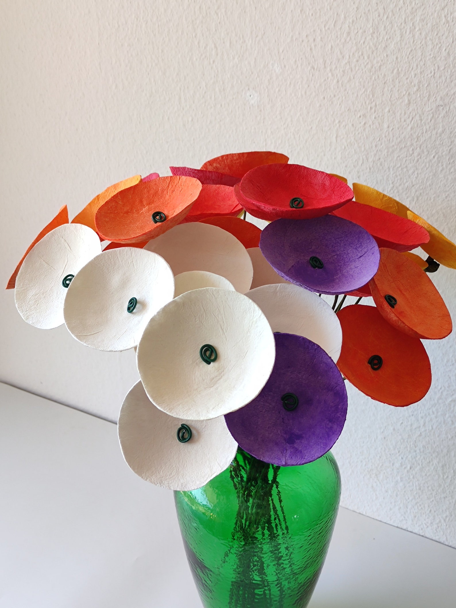 Long Stem Papier Mache' Flowers Flower Arrangement Home - Etsy