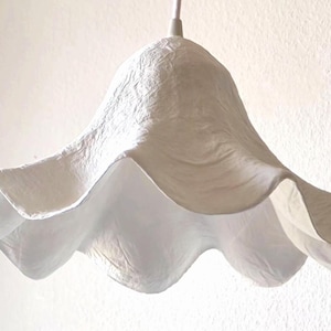 Paper Mache Pendant Lamp "wave" Ceiling Lamp, Home Decor, Contemporary ...