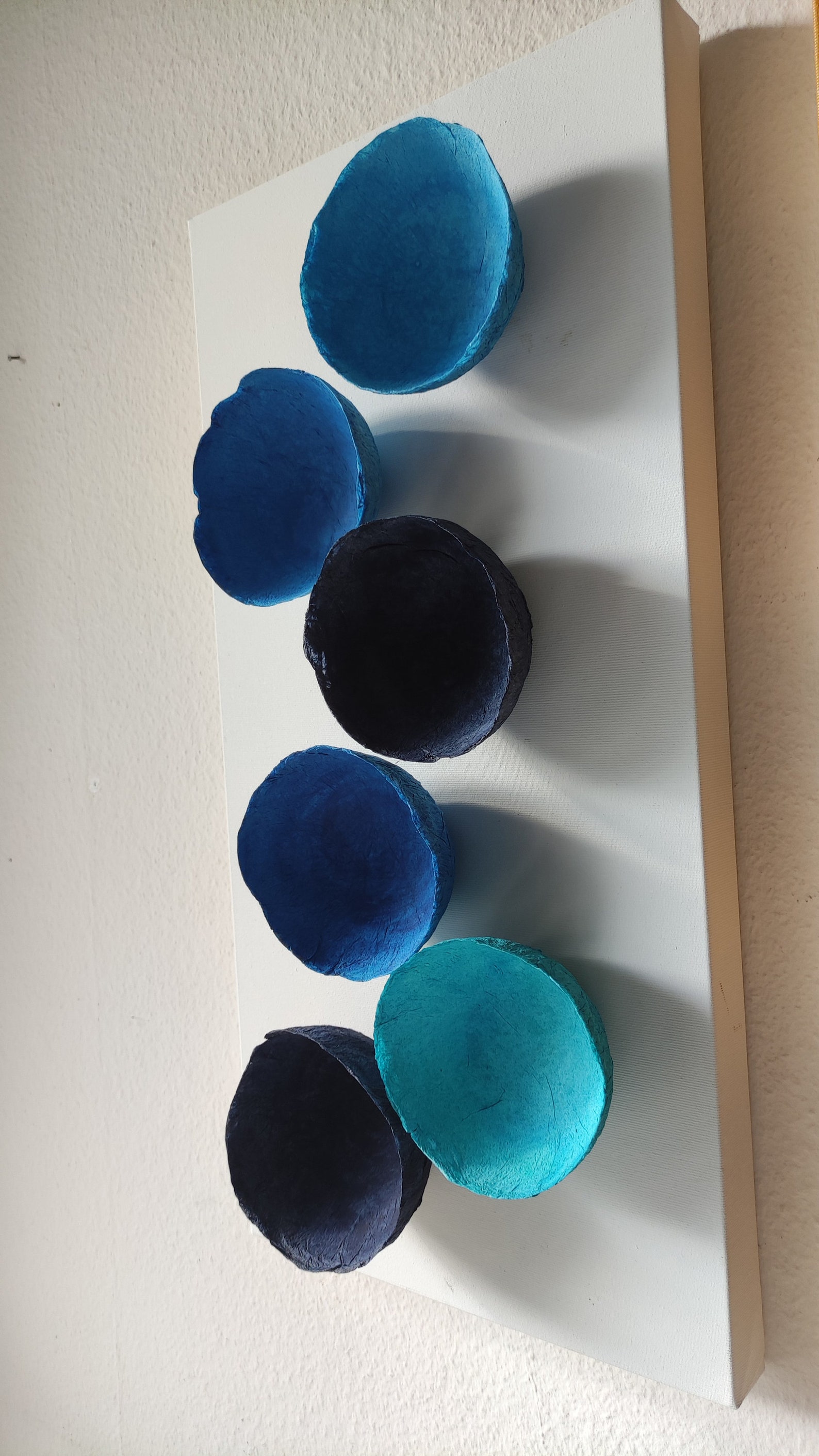 1 Blue Modern Panel Paper Mache 3D Wall Art Panel Wall - Etsy