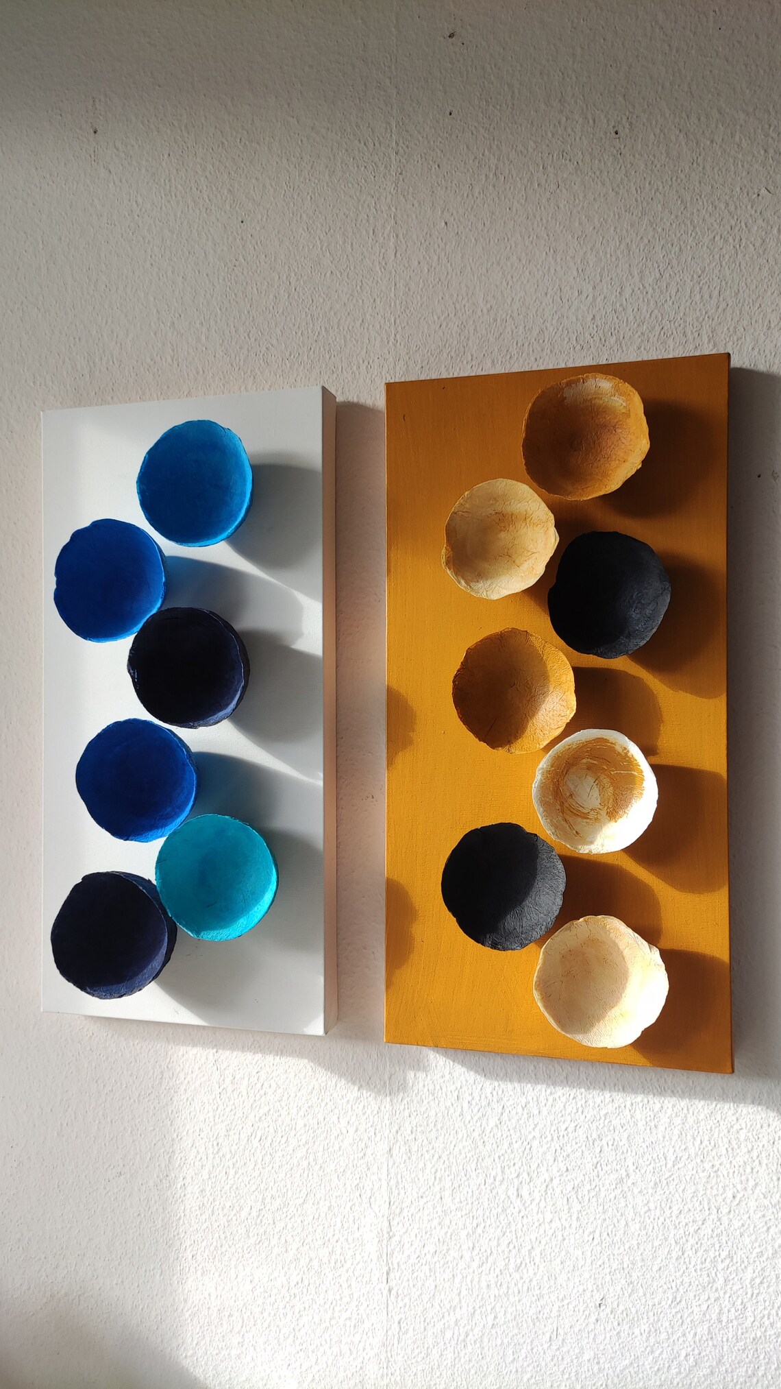 1 Blue Modern Panel Paper Mache 3D Wall Art Panel Wall - Etsy