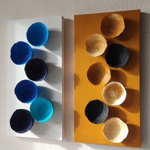 1 Blue Modern Panel Paper Mache 3D Wall Art Panel Wall - Etsy