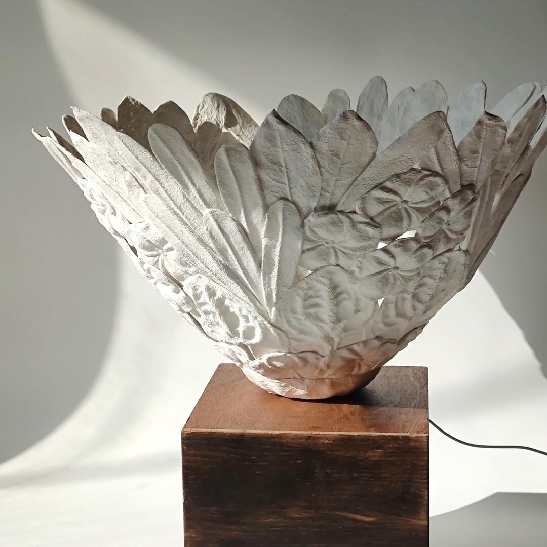 Paper Mache Table Lamp "large Vase ", Paper Mache Vase, Light Sculpture ...