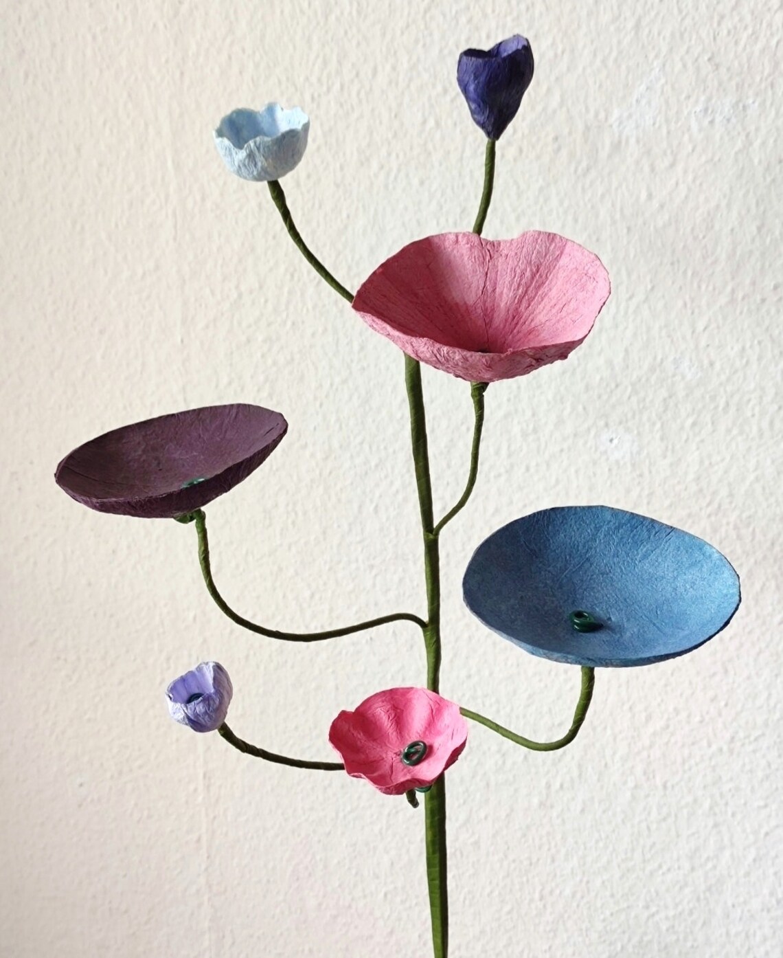 Contemporary Paper Flowers With Stems Paper Machè Flowers - Etsy