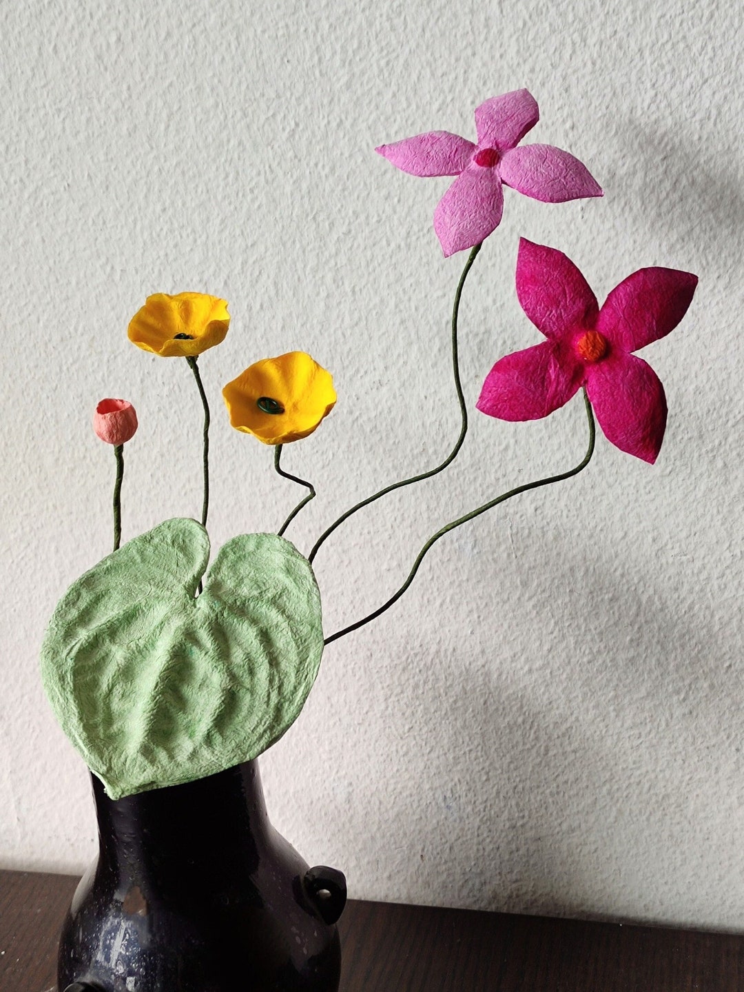 Paper Mache Flowers Composition, Artificial Paper Flowers Composition ...