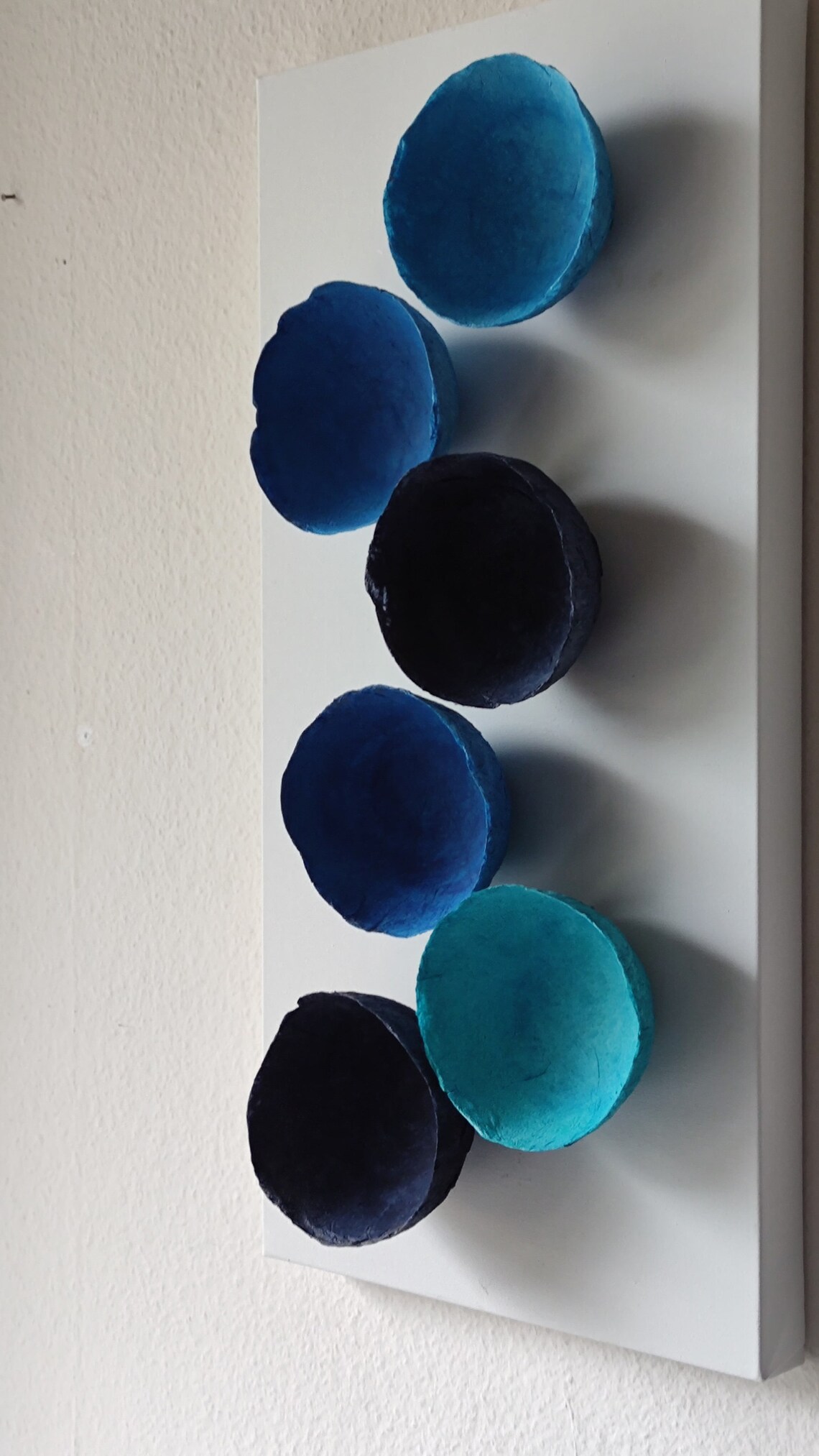 1 Blue Modern Panel Paper Mache 3D Wall Art Panel Wall - Etsy