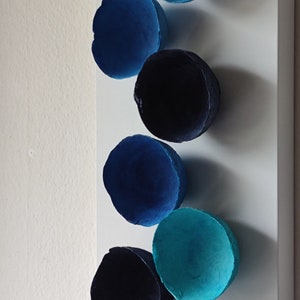 1 Blue Modern Panel Paper Mache 3D Wall Art Panel Wall - Etsy