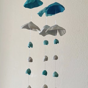 White Blue Paper Mache Wall Decoration, Contemporary Garlands, Wall Art ...