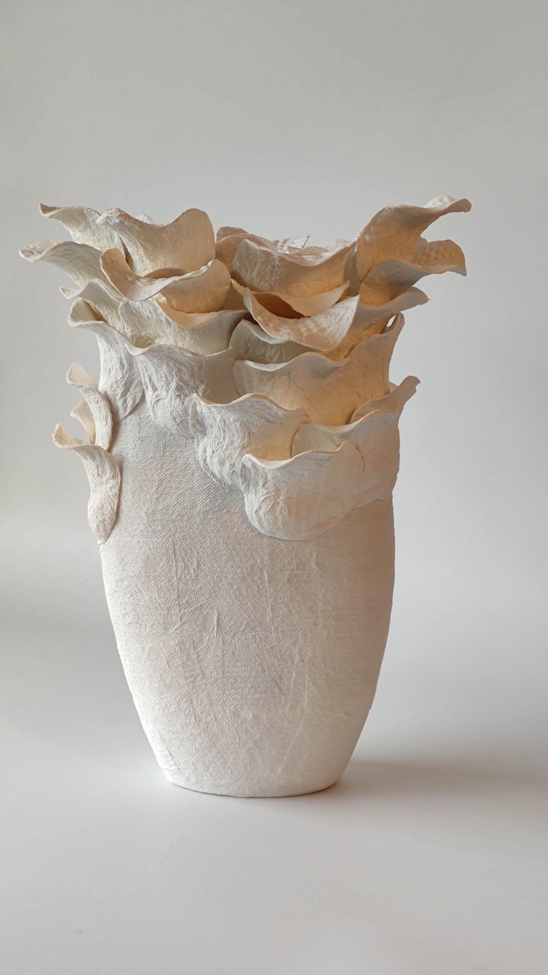 Paper Mache Vase ocean, Paper Mache Sculpture, Home Decor, Contemporary ...