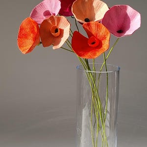 10 Long Stem Papier Mache' Flowers, Flower Arrangement, Home Decoration ...