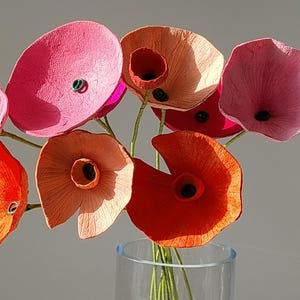 10 Long Stem Papier Mache' Flowers, Flower Arrangement, Home Decoration ...