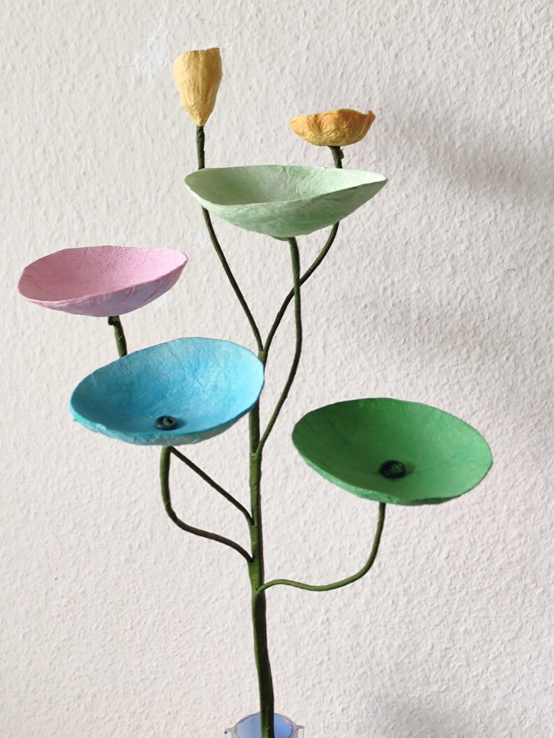 Contemporary Paper Flowers With Stems Paper Machè Flowers - Etsy