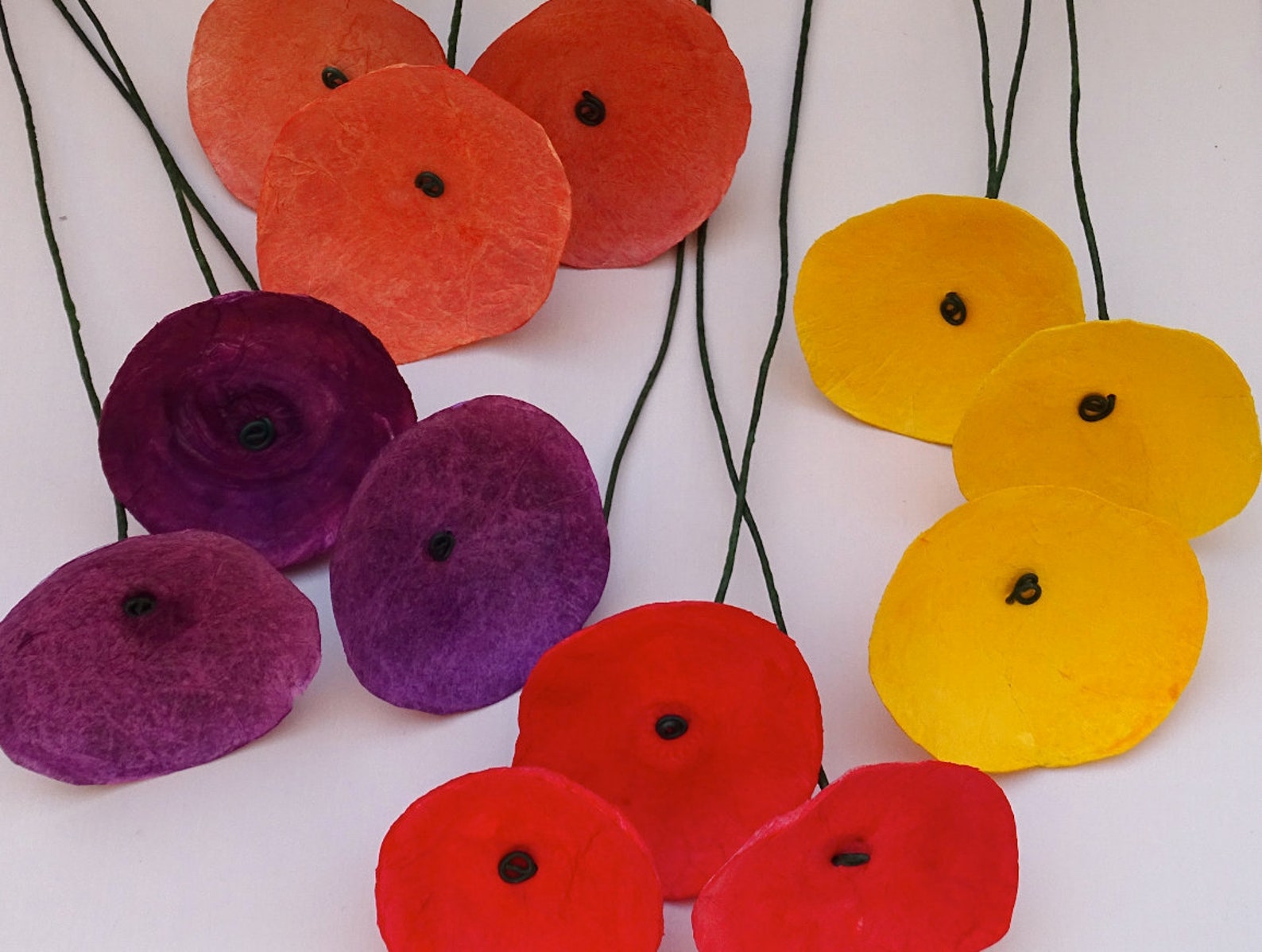 Long Stem Papier Mache' Flower Flower Arrangement Home - Etsy