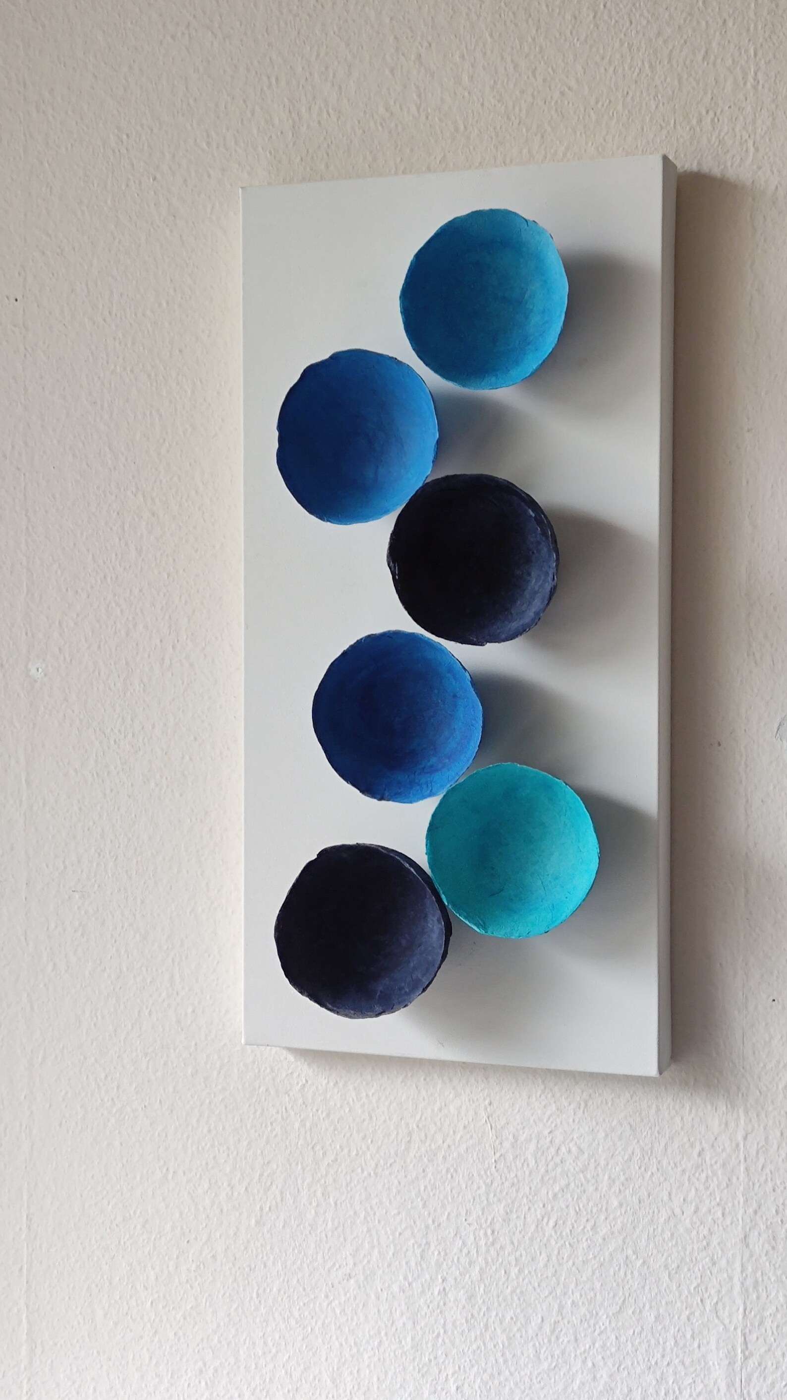 1 Blue Modern Panel Paper Mache 3D Wall Art Panel Wall - Etsy