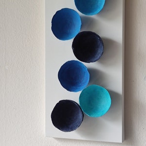 1 Blue Modern Panel Paper Mache 3D Wall Art Panel Wall - Etsy