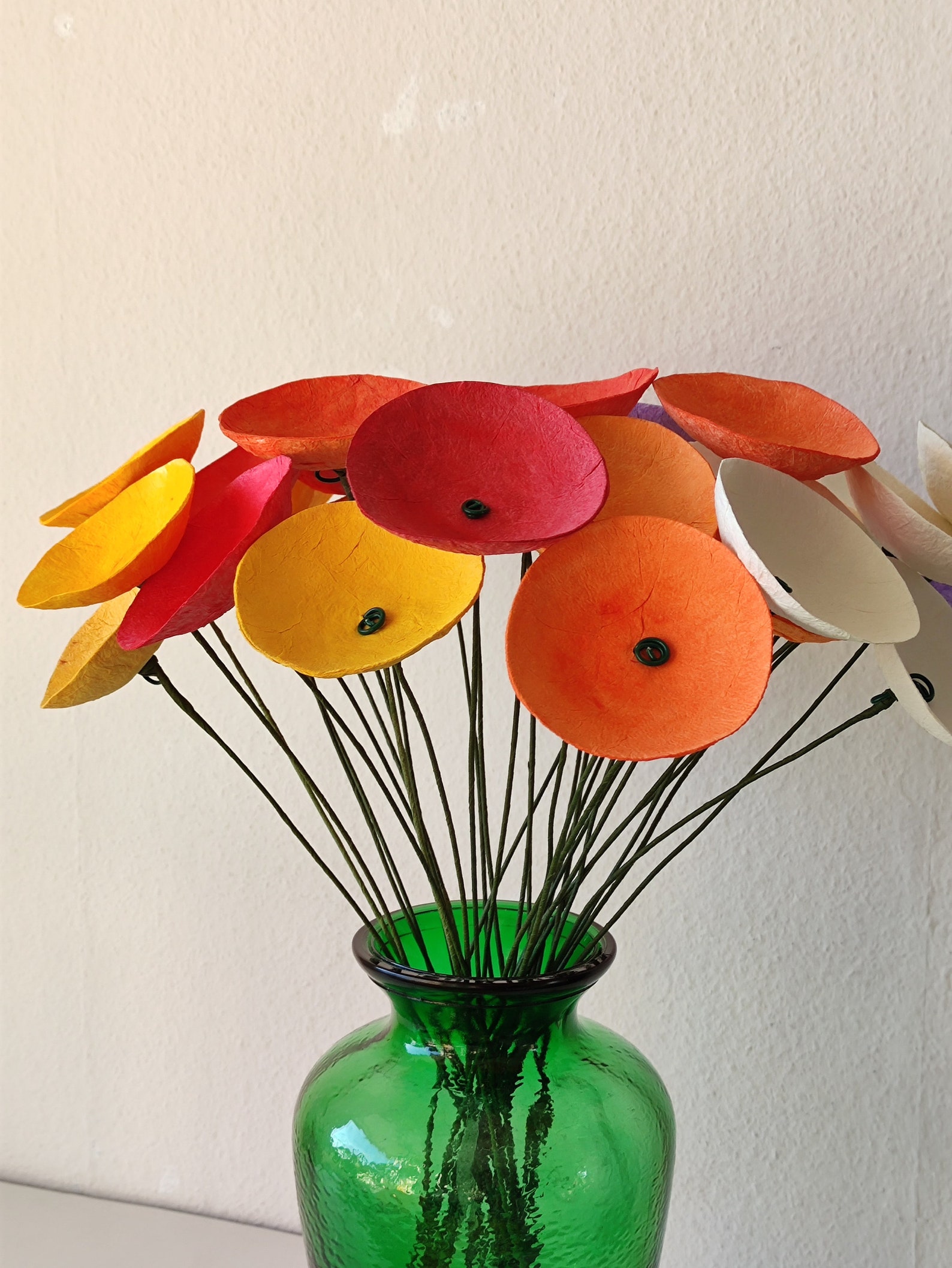 Long Stem Papier Mache' Flowers Flower Arrangement Home - Etsy