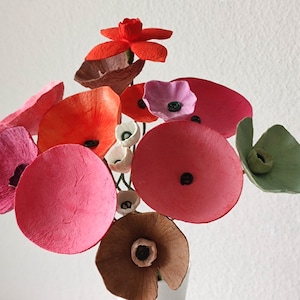 15 Long Stem Papier Mache' Flowers, Flower Arrangement, Home Decoration ...
