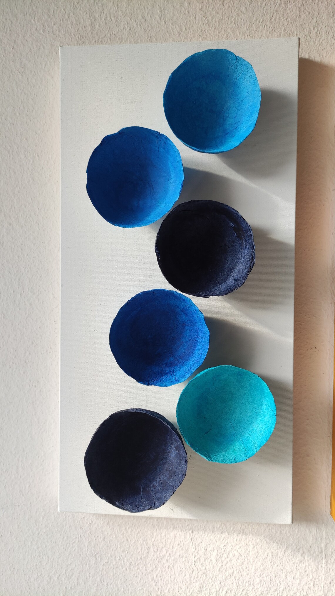 1 Blue Modern Panel Paper Mache 3D Wall Art Panel Wall - Etsy